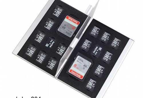 Алюминиевый бокс для SD и micro SD карт 18в1