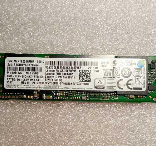 SSD Samsung 256GB m.2 2280 Оригинал Lenovo