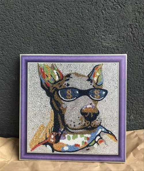 Собака картина (алмазная мозаика)
