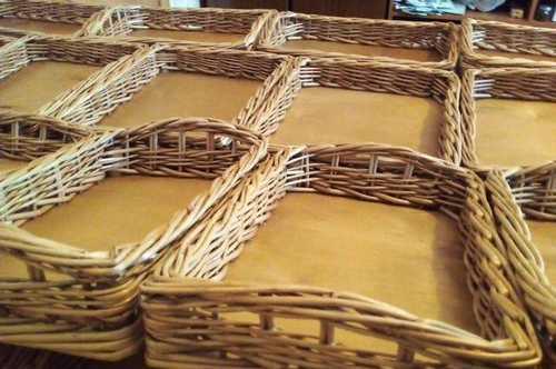 Набор плетёных корзин для пекарни из лозы
