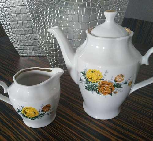Заварочный чайник, молочник Рига фарфор СССР