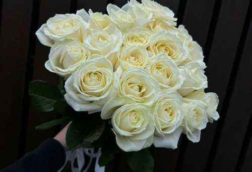 21 белая роза 60 см