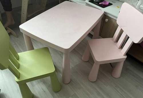 Детский стол и 2 стула Икеа Маммут
