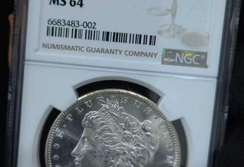 1 Доллар США Моргана 1880 S. NGC. MS 64. Серебро