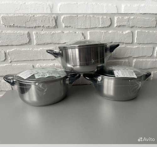 Набор посуды Икеа Аннонс (2 ковша + 1 кастрюля)