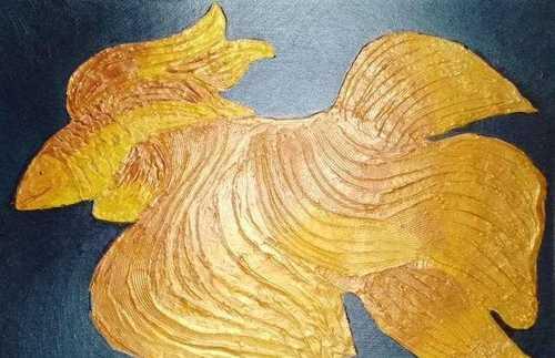 Картина интерьерная барельеф Золотая рыбка