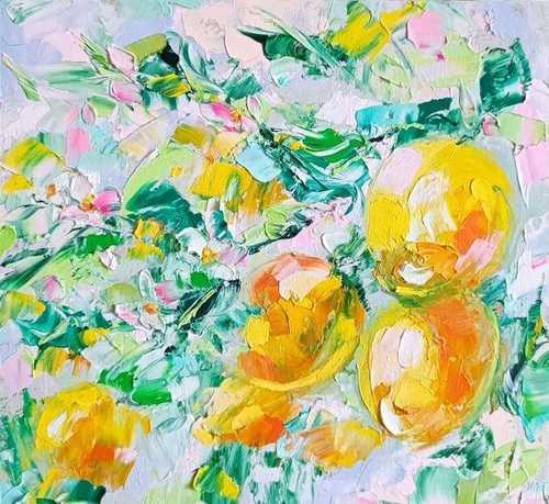 Картина маслом фрукты картина с лимонами
