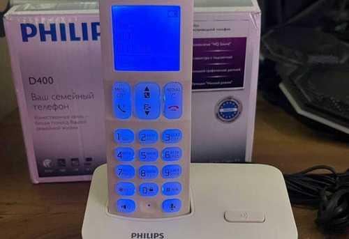 Радиотелефон Philips D400 белый