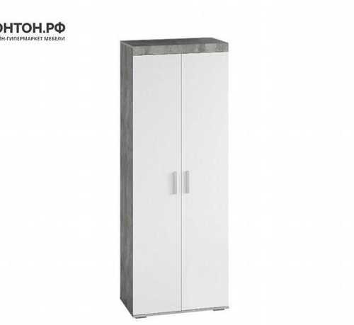 Шкаф двухстворчатый Инстайл бетон / белый