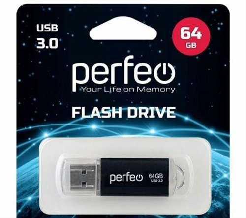 Флешка 64Gb USB 3.0 Perfeo Metal C14, черный