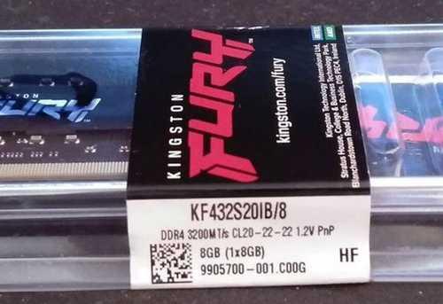 SO-dimm для ноута Kingston Fury DDR4-8гб 3200