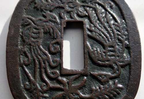 Монета Япония 100 Mon "Akita-tsubasen" 1863-1866г