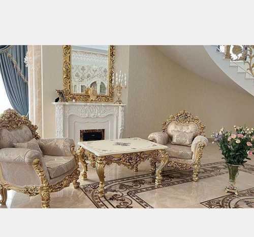 Два кресла и журнальный стол новые