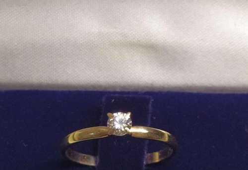 Золотое кольцо с бриллиантом 0,24ct