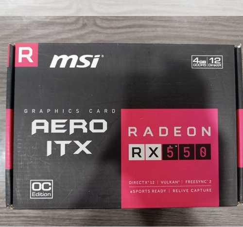 MSI RX 550 aero ITX OC 4GB с гарантией