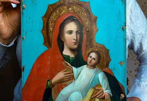 Душевная старинная икона Богородица Козельщанская