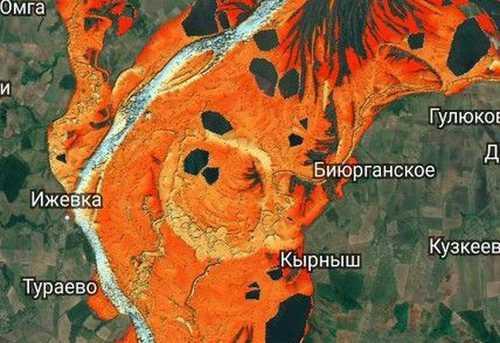 Карта глубин Нижнекамского водохранилища