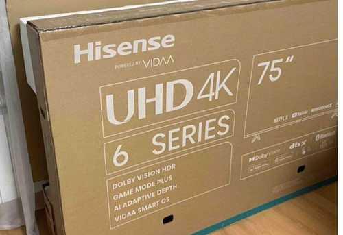 Телевизор Hisense 75A6K, 75"(190 см), UHD 4K