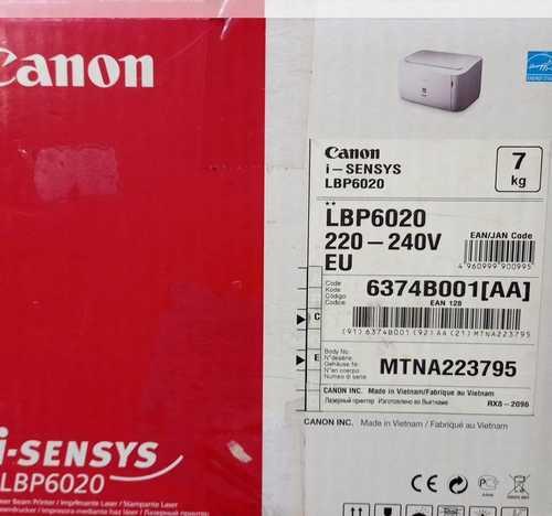 Лазерный принтер Canon i-sensys LBP6020 (состояние