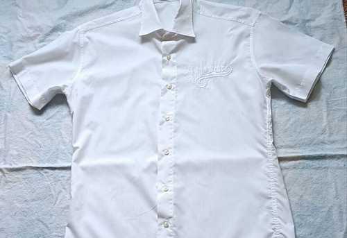 Рубашка белая с коротким рукавом xl