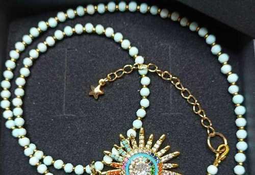 Колье ожерелье из турквенита с кулоном