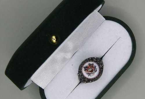 Винтажное кольцо с финифтью СССР #2