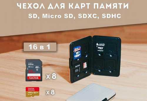 Кейс для карты памяти, SD и Micro SD, Металлически
