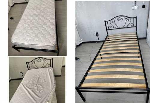 Кровать металлическая 90х200 с матрасом