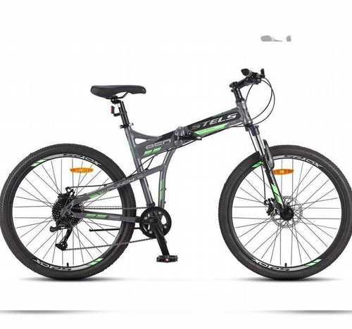 Складной велосипед Stels Launch 950 26 MD, год 2025, цвет Серый-Зеленый, ростовка 19