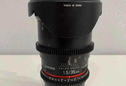 Samyang vdslar 35mm t1.5