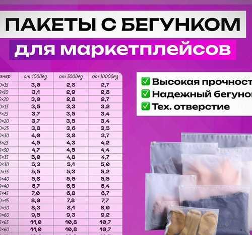 Пакеты зип лок с бегунком (зиплок, ziplock)
