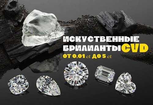 Брилианты CVD от 0,01ct до 5 ct