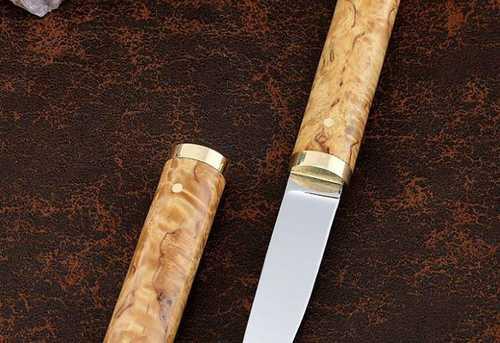 Нож Дамский Elmax карельская береза янтарная дерев