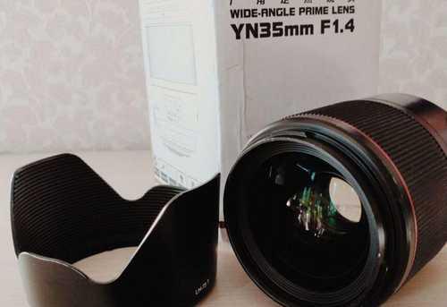 Объектив YongNuo 35mm F/1.4 Canon EF