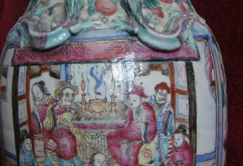 Антикварная китайская ваза династия Цин (Китай)