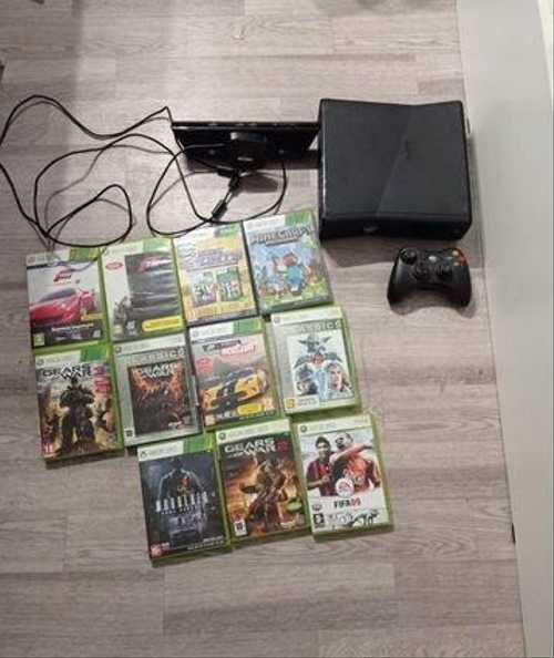 Xbox 360 S + Kinetic + 11 игр