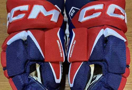 Хоккейные перчатки ccm ft6 pro синие с красным