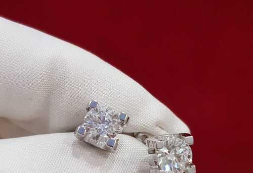 Золотые пусеты Cartier с бриллиантами 2кт GIA