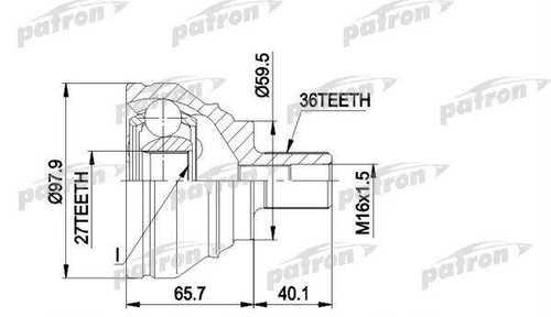 Patron PCV1463 Шарнирный комплект приводной вал