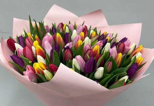 Тюльпаны опт 19 25 49 101 201 Цветы Букеты