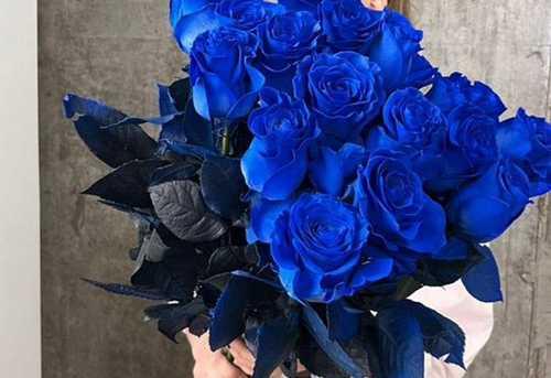 Синие розы, букет из роз
