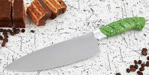 Нож Шеф № 13 сталь 95Х18 рукоять акрил зеленый