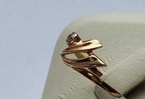 Золотое кольцо 585 пробы фианит 17р. 1,36