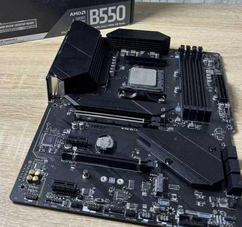 Комплект (am4): мать MSI B550   Ryzen 5 5600