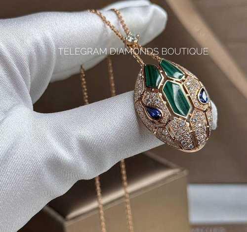 Колье bvlgari serpenti розовое золото 750