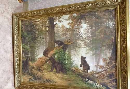 Картина 3 медведя. размер 80 см на 60 см