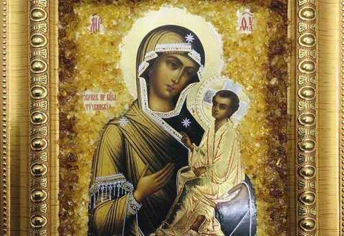 Икона из янтаря Божьей Матери - Тихвинская Array