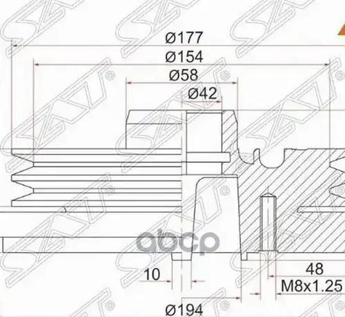 Шкив коленвала toyota land cruiser 1hdft/1HZ 95