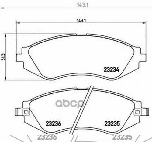 Колодки тормозные дисковые перед Brembo P 15 002