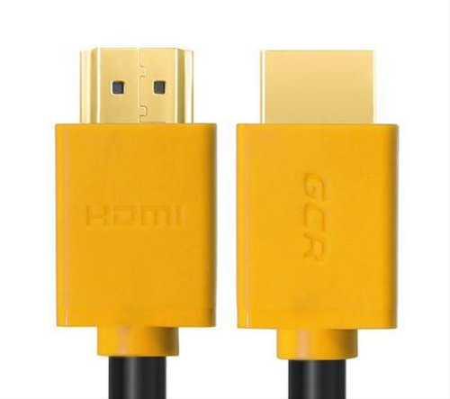 GCR Кабель hdmi 1.4, 2.0m, желтые конн, 30/30 AWG
